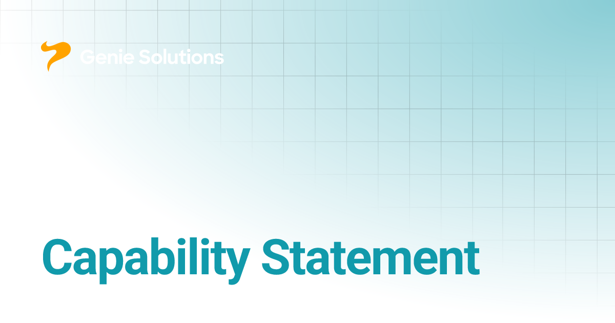Capability Statement | Genie Solutions